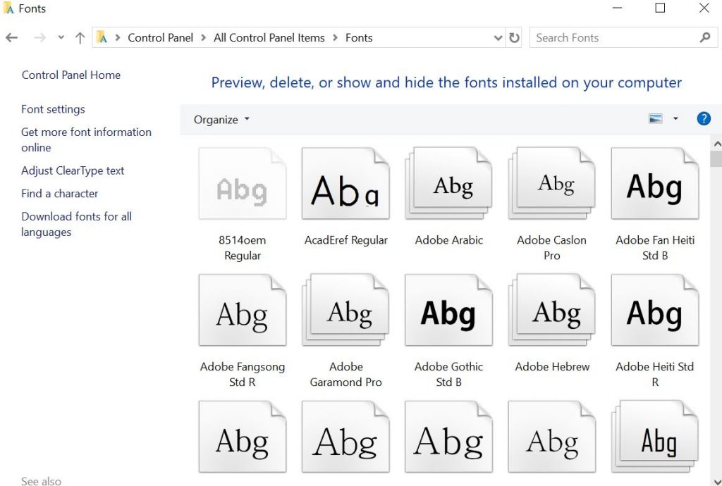 How to Install and Manage Fonts in Windows 10 - Bobland : Techniques