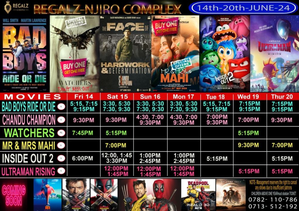 Updated Cinema Schedule for Tanzania Movie Theaters - Bobland : Techniques