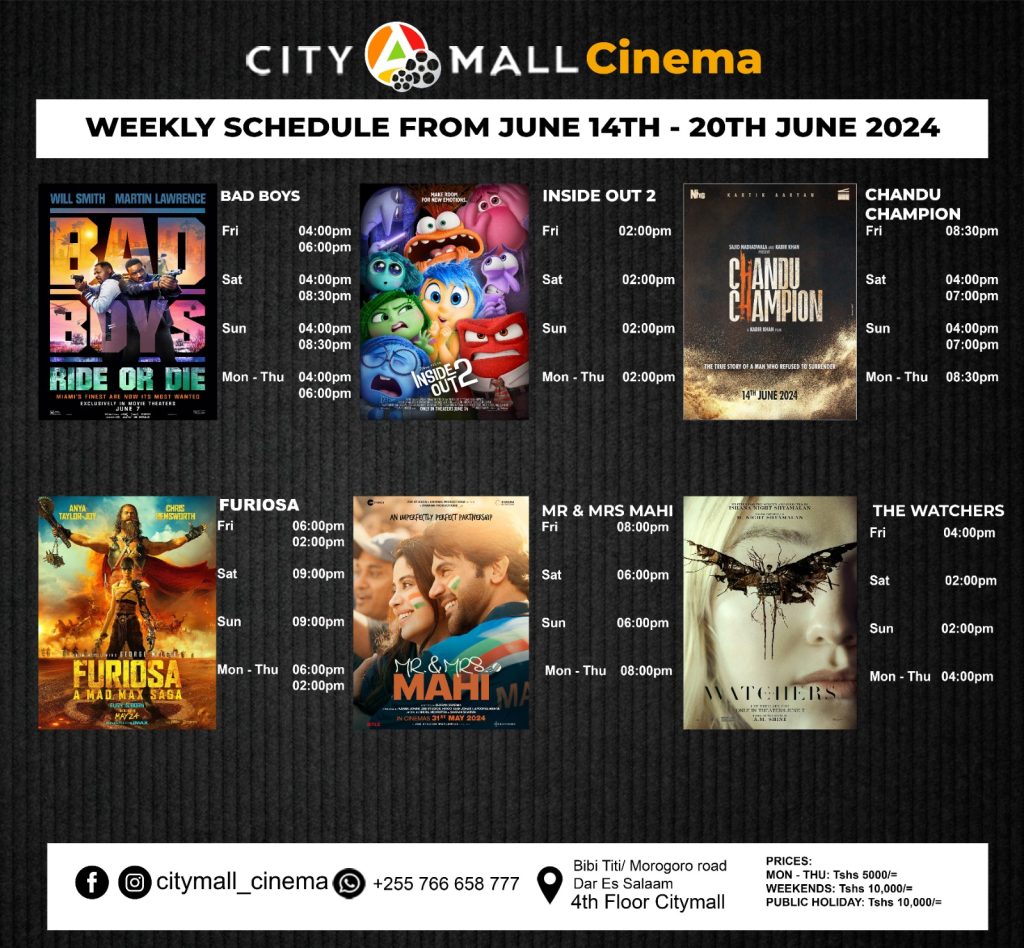 Updated Cinema Schedule for Tanzania Movie Theaters - Bobland : Techniques