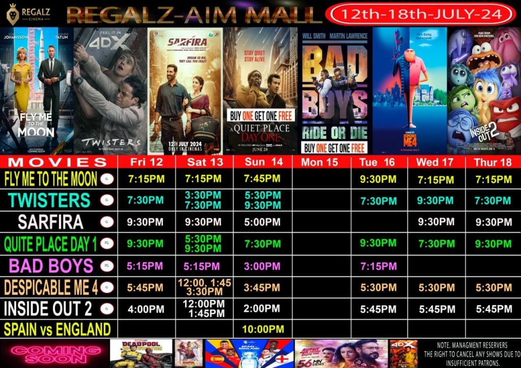 Updated Cinema Schedule for Tanzania Movie Theaters - Bobland : Techniques