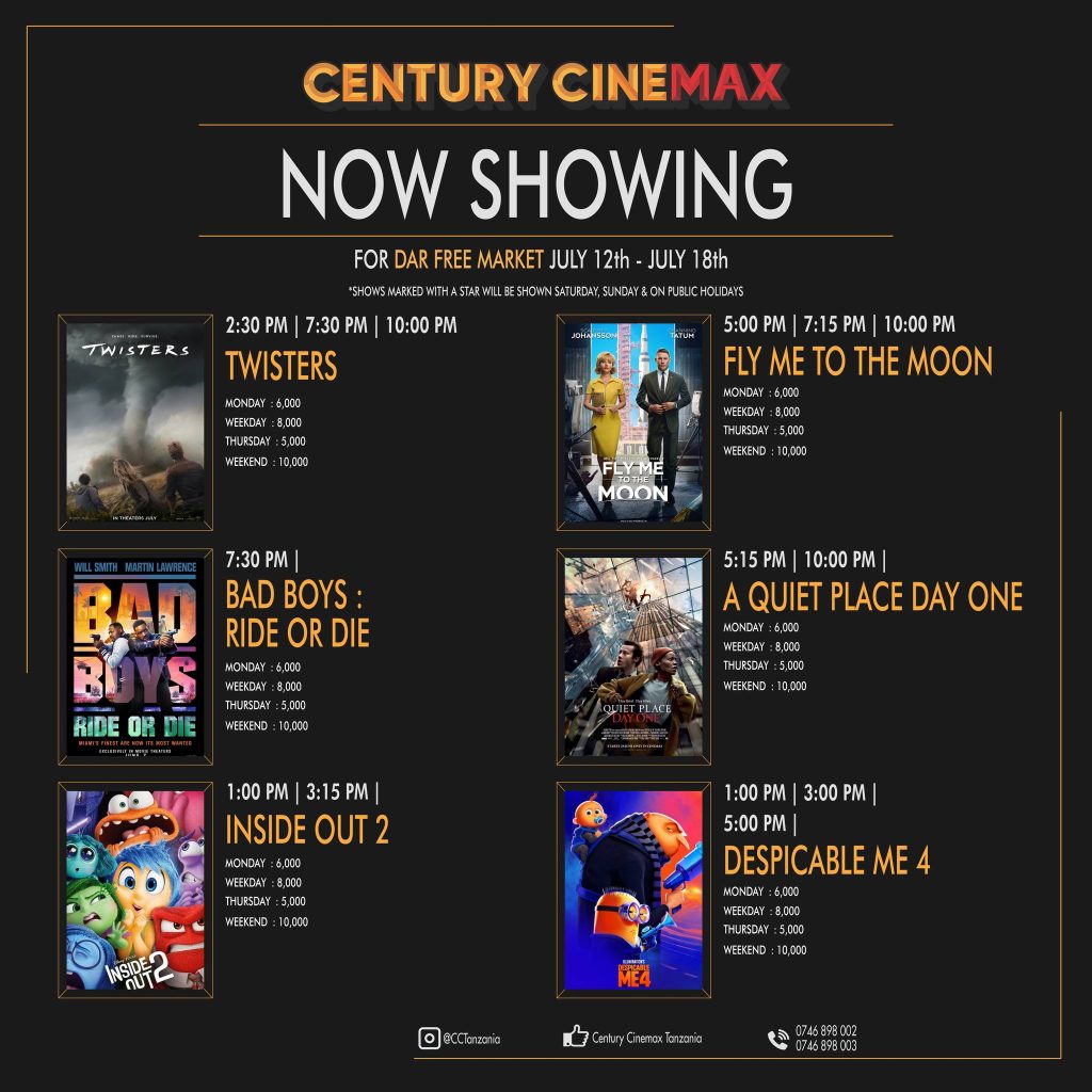 Updated Cinema Schedule for Tanzania Movie Theaters - Bobland : Techniques