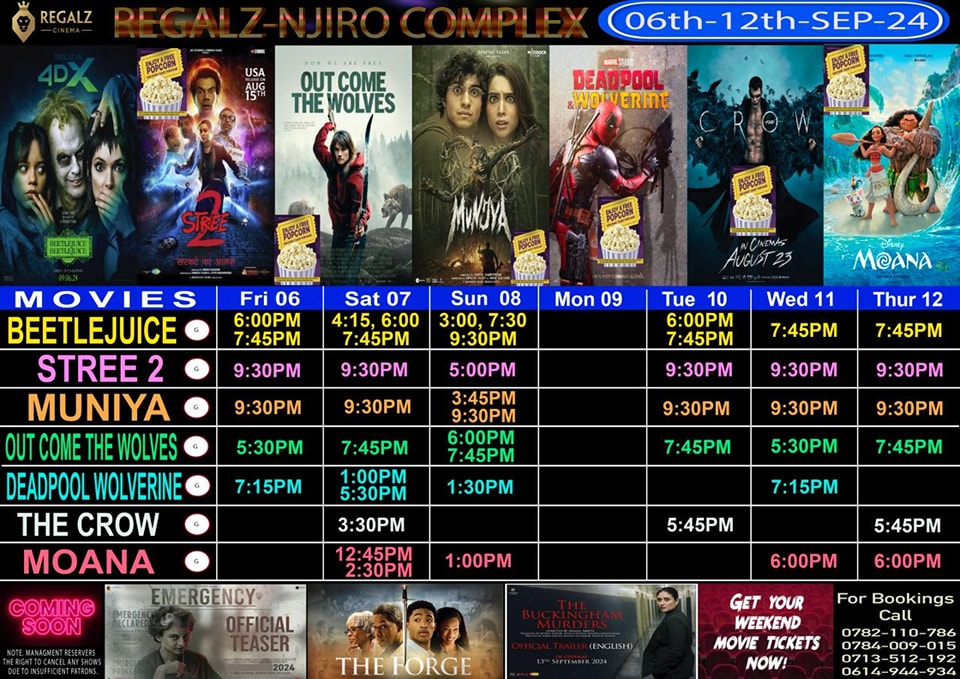 Updated Cinema Schedule for Tanzania Movie Theaters - Bobland : Techniques