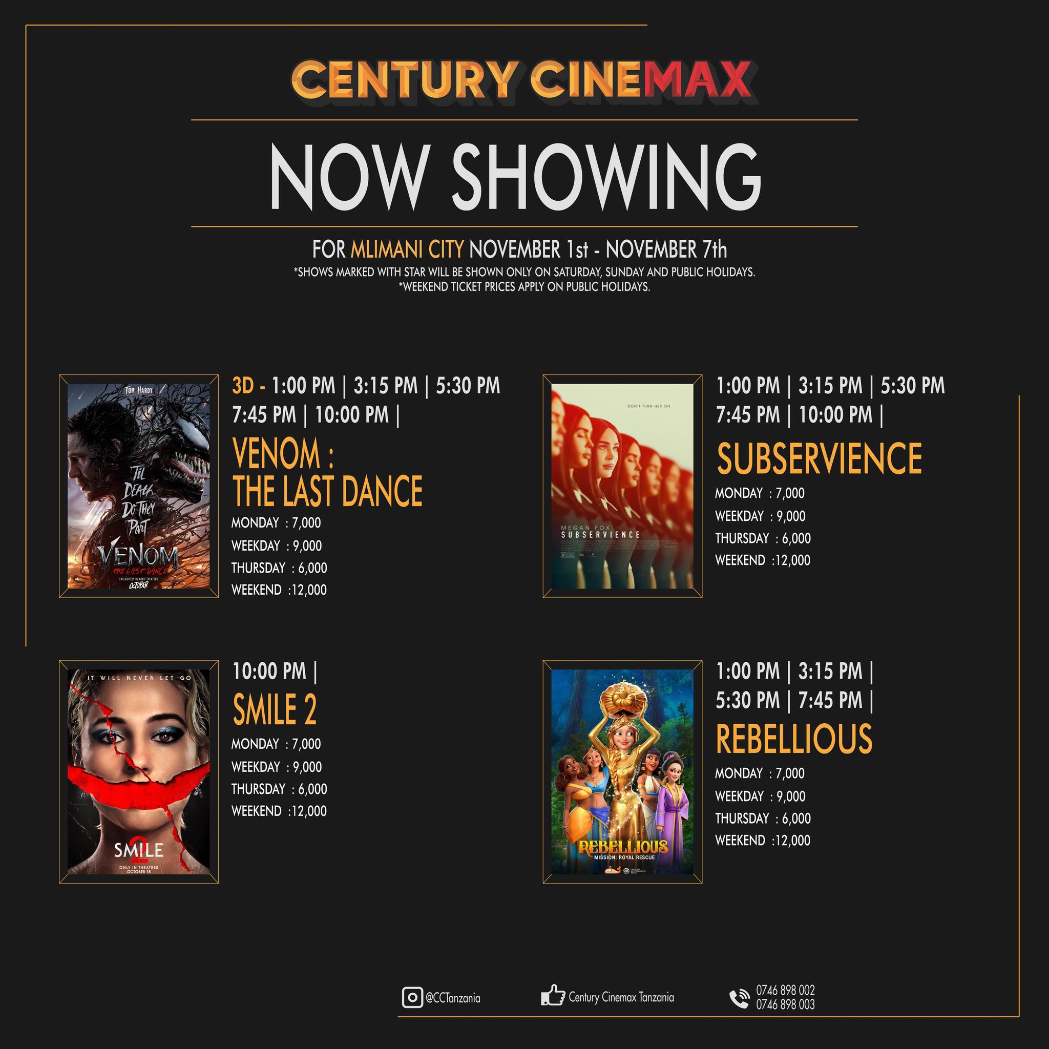 Updated Cinema Schedule for Tanzania Movie Theaters - Bobland : Techniques