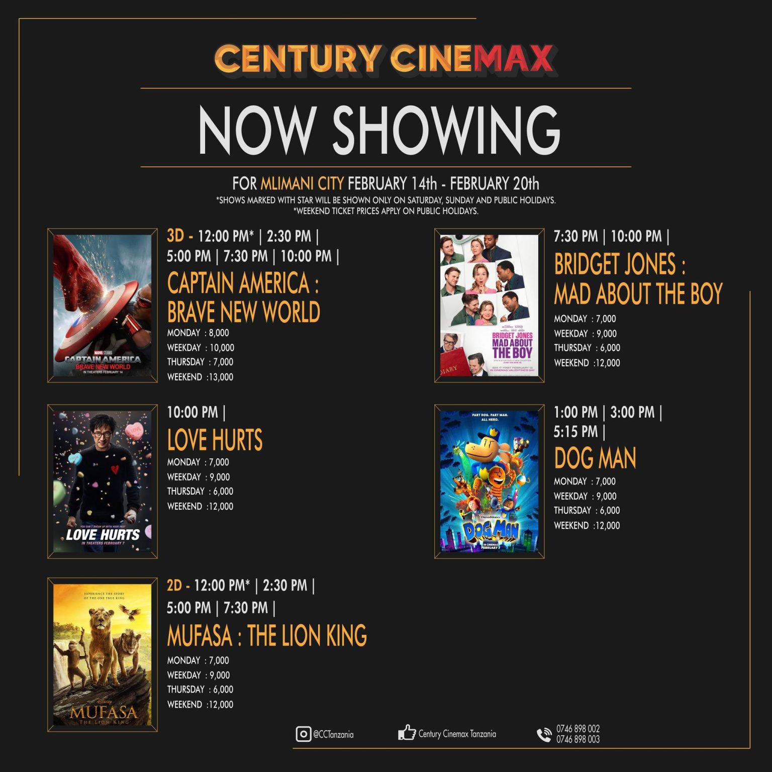 Updated Cinema Schedule for Tanzania Movie Theaters - Bobland : Techniques