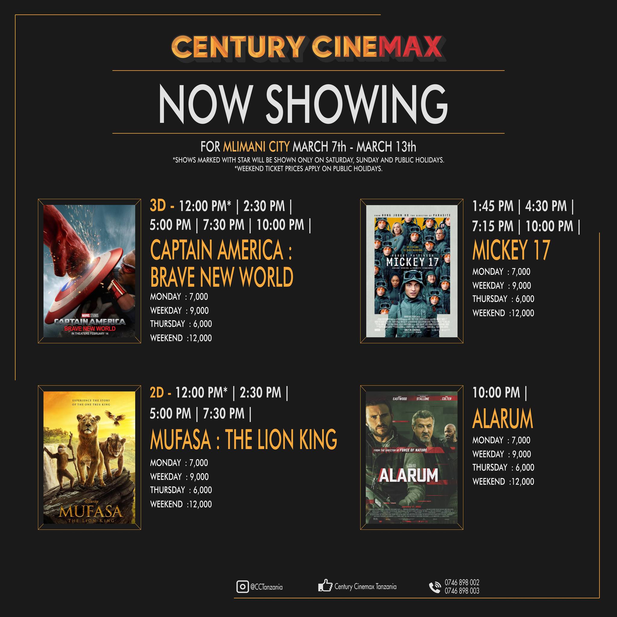 Updated Cinema Schedule for Tanzania Movie Theaters - Bobland : Techniques